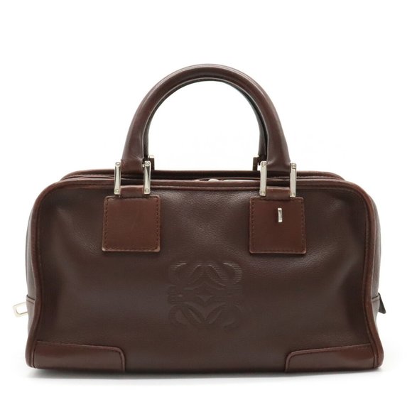 Loewe | Bags | Loewe Amazona 28 Anagram Handbag Boston Leather Brown ...